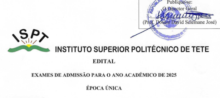Editais de todas as instituições de ensino em Moçambique | JBM